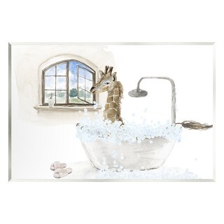 Stupell Giraffe Bubble Bath Animal Scene Wall Plaque Art by Lanie ...