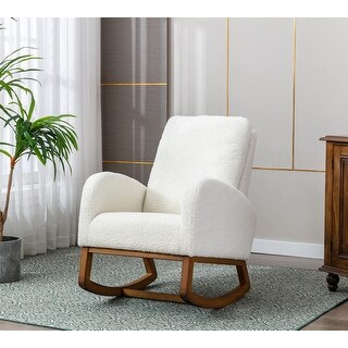 Comfy Rocking Chair, Padded Rocking Chair with Pocket, Accent Armchair ...