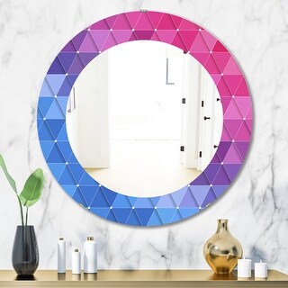 Designart 'Triangular Colourfields 15' Printed Modern Mirror - Oval or ...