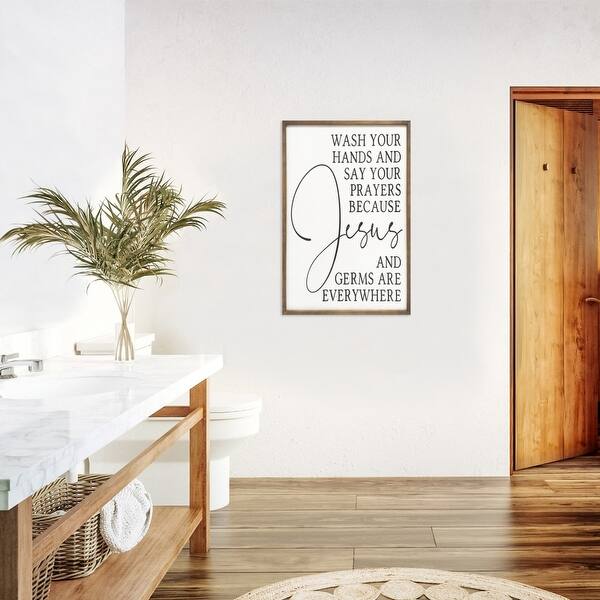 Jesus and Germs Are Everywhere Framed Wall Art - Bed Bath & Beyond ...