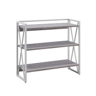 Leick Home Mixed Metal and Wood X Design Freestanding 3-tier Bookshelf ...