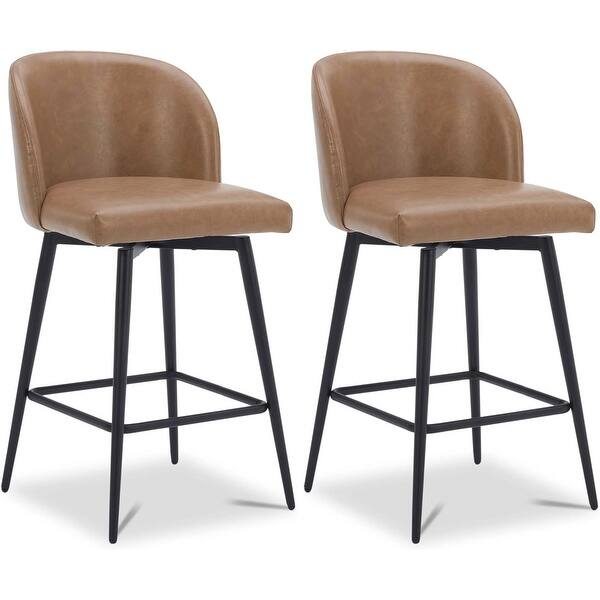 Counter Height Bar Stools Set of Swivel Upholstered Barstools - Bed ...