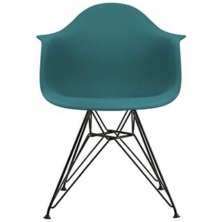 (Retired) Modern Dininga Chair Armchair With Arma Teal Dark Black Wire ...