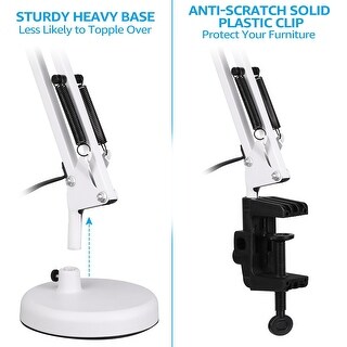 Metal Swing Arm Desk Lamp with Clamp, Architect Adjustable Gooseneck ...