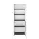 2-Door Bookcase with Upper Shelves, Matt Gray / White - Bed Bath ...