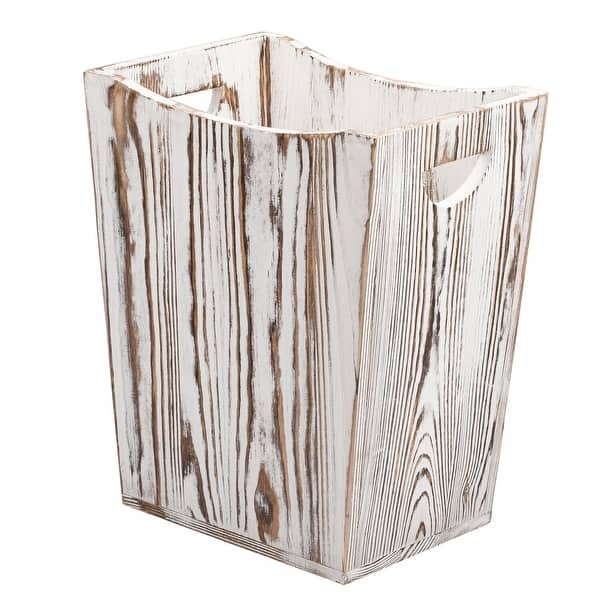 Wood Trash Can, Rustic Farmhouse Style Wastebasket Bin - On Sale ...