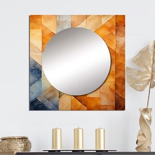 Designart "Topaz Tessellation I" Abstract Shapes Wall Mirror - Abstract ...