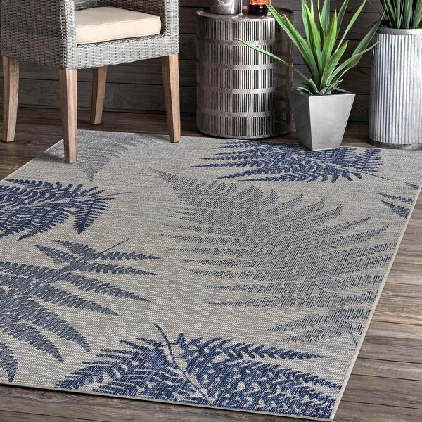 Sevita Navy Fallen Fern Indoor Outdoor Rug Bed Bath Beyond 30813122
