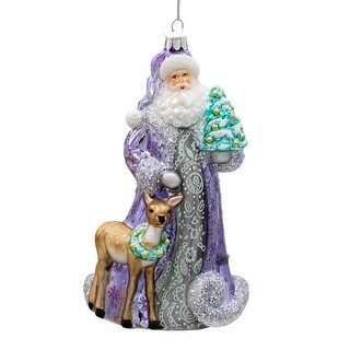 7" Bellissimo Periwinkle Santa Christmas Figurine Ornament - Bed Bath ...