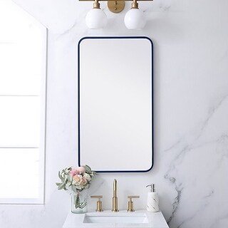 20"x36" Soft Corner Metal Rectangular Mirror Blue - 22"x22" - Bed Bath ...