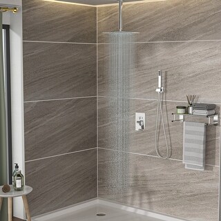 Ceiling shower set - 16 inch square shower set, Dual Shower Heads ...