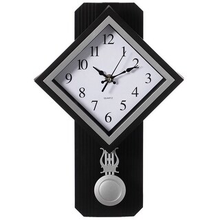 Traditional Square Wood-Look Pendulum Wall Clock - Bed Bath & Beyond ...
