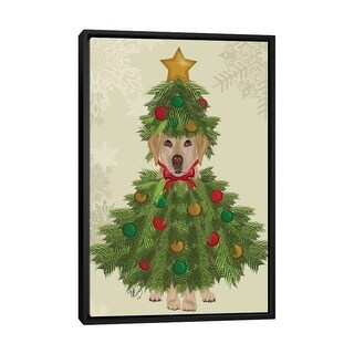 iCanvas "Yellow Labrador, Christmas Tree Costume" by Fab Funky Framed ...