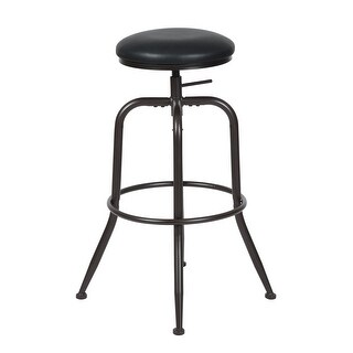PU Swivel Backless Round Counter Bar Stools Set of 2 Adjustable Height ...