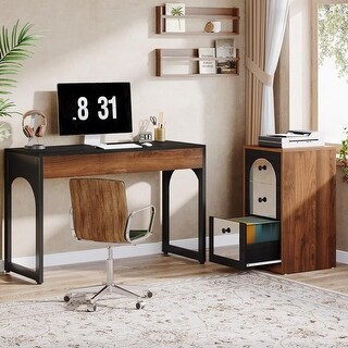 40 Inches Modern Computer Desk with File Drawer Cabinet - Bed Bath ...