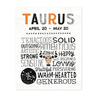 Zodiac Taurus Words Typography Animals Bull Signs Art Print/Poster ...