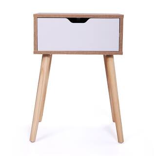 23 Inch High Light Brown Nightstand End Table with Drawer - Bed Bath ...