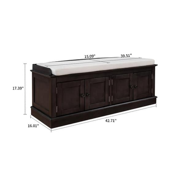 Classic Vintage Wooden Storage Bench with Two Cabinets - Bed Bath ...