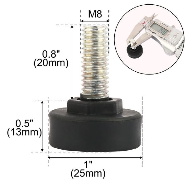 4 Pcs 33mm Height Plastic Base M8 x 20mm Leveling Foot Mount Pad ...