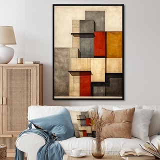 Designart "Simplicity Of Beauty Vintage Abstract I" Modern Geometric ...