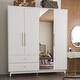 63inch Wardrobe Large Storage Cabinets with Mirror Bedroom ARMOIRES ...