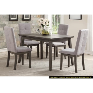5-Piece Transitional Dining Table Set, Wood Dining Table and 4 Tufted ...