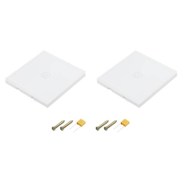 Touch Lamp Switch 1 Gang 1 Way Tempered Glass Panel White Pack of 2 ...