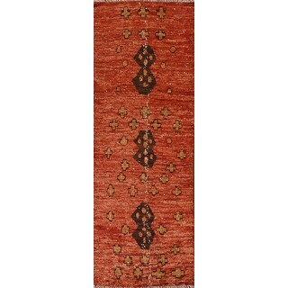 Contemporary Wool Moroccan Runner Rug Hand-knotted Hallway Carpet - 2'8 ...