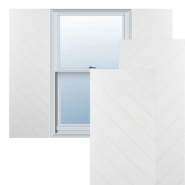 True Fit PVC Diagonal Slat Modern Style Fixed Mount Shutters - Bed Bath ...