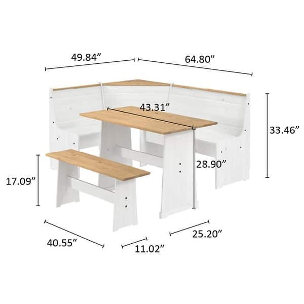 corner dining table dimensions
