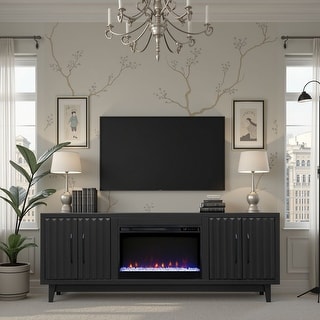 Bridgevine Home Radiance 75 inch Fireplace TV Stand for TVs up to 85 ...