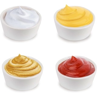 Farmhouse Decor Porcelain Dipping Bowls Sauce Dishes - Set of 4 Elegant ...