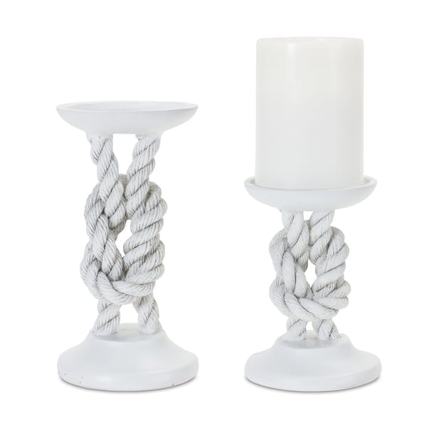 Nautical Rope Candle Holder (Set of 2) - Bed Bath & Beyond - 38290876