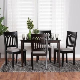 Genesis Modern styled Fabric and Wood Dining Set - Bed Bath & Beyond ...