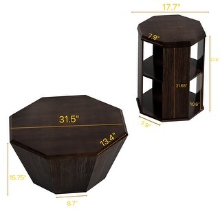 2-Piece Octagonal Coffee Table Set - Bed Bath & Beyond - 41270662