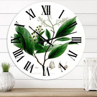 Designart 'Vintage Brazilian Plant II' Traditional wall clock - Bed ...