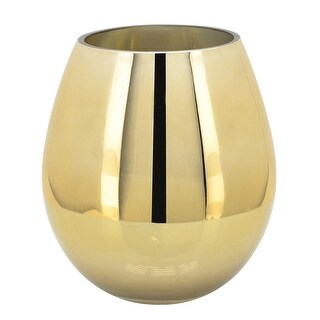 6" Glass Vase Metallic Gold Glass Gold Vase for Wedding Table Decor ...