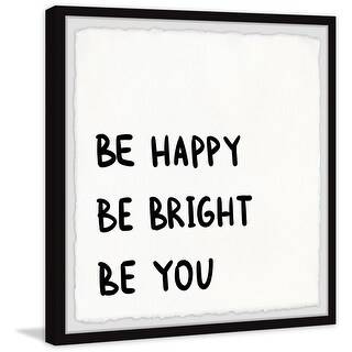 'Be Happy and Bright' Framed Painting Print - Bed Bath & Beyond - 36273551