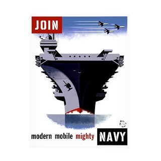 Print Collection 'Join the Navy, Modern Mobile Mighty ' Canvas Art ...