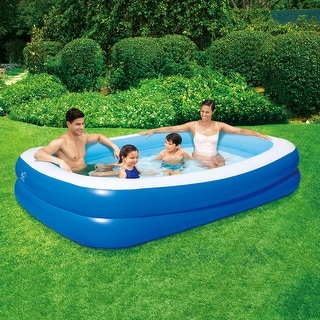 Blue Wave Inflatable Rectangular Family Pool with Cover - One-size ...