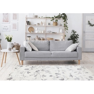 Madrid Collection - Grey/Cream Floral Rug - Bed Bath & Beyond - 29557618