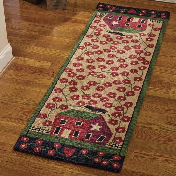 Park Designs Red House Hooked Rug Runner - 24" x 72" - 2'x6' - Bed Bath ...