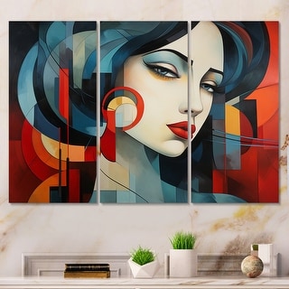 Designart "Cubism Art Modern" Cubism Canvas Wall Art Set - Bed Bath ...