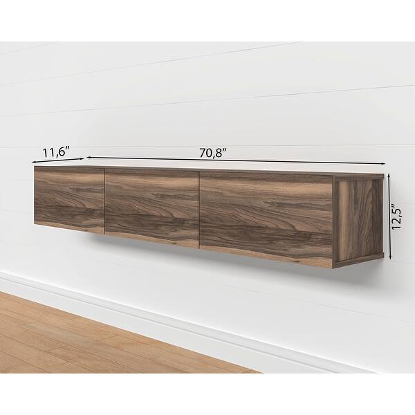 Lucy-Mea Floating 71"TV Stand Up to 80" TV's Wall Mounted Media Console ...