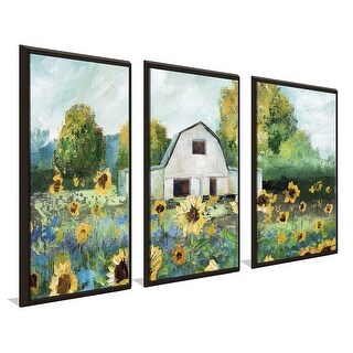 "Sunflower Barn" by Nan Print on Floating Canvas Set of 3 - Bed Bath ...