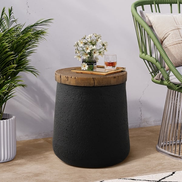 COSIEST Faux-Wood Top Side Table - On Sale - Bed Bath & Beyond - 34630916