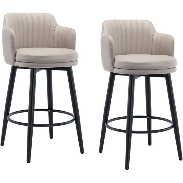 Swivel Bar Stools Set of 2 with Low Back Kitchen Island Bar - Bed Bath ...