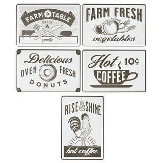 Vintage Kitchen Signs, Rustic Farmhouse Wall Decor (11.8 x 7.8 In, 5 ...