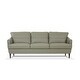 Leather Upholstered Sofa in Moss Green and Dark Walnut - Bed Bath ...