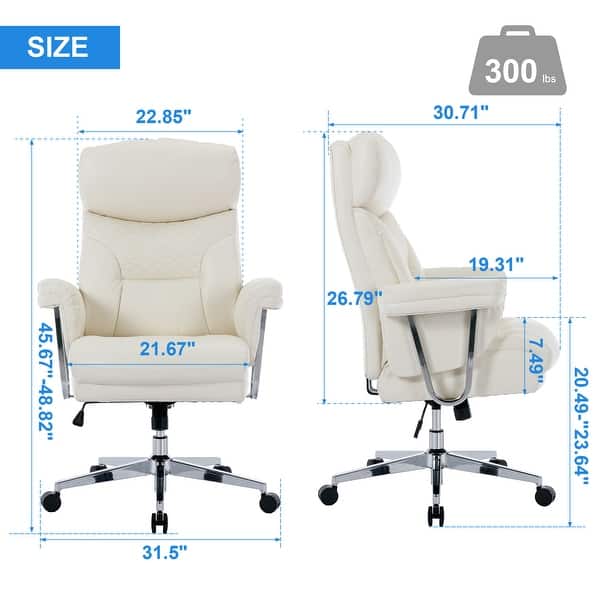 High Back Executive Office Chair w/Lumbar Support, 300lbs-Ergonomic ...